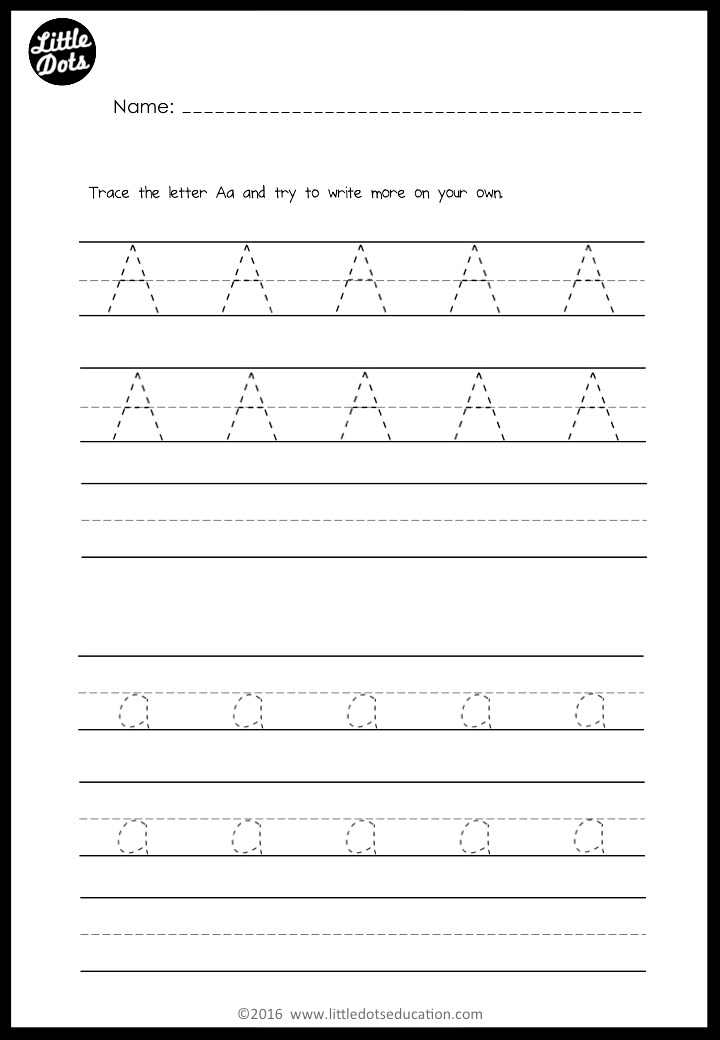 A To Z Letter Tracing Alphabet Tracing Worksheets