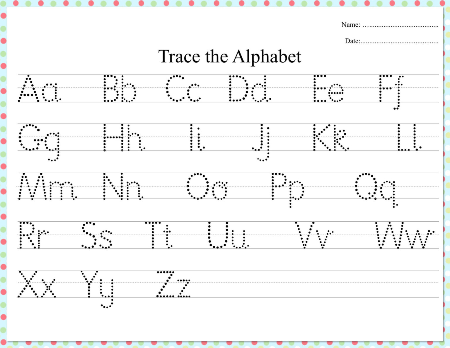 Alphabet Tracing Dots AlphabetWorksheetsFree | Alphabet Tracing Worksheets