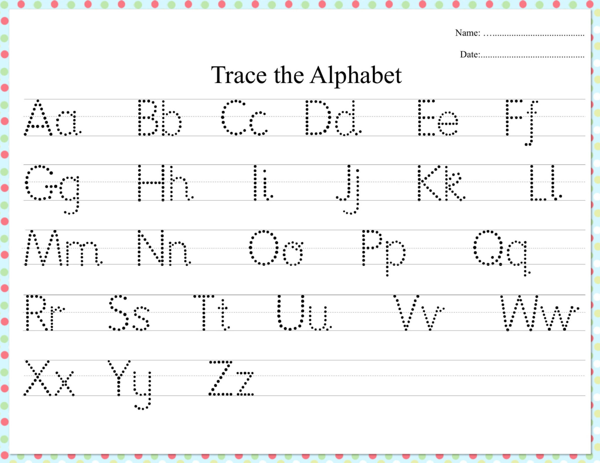 Alphabet Tracing Dots AlphabetWorksheetsFree | Alphabet Tracing Worksheets