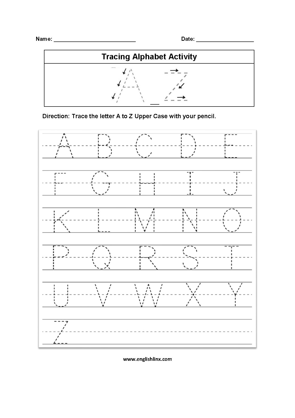 Tracing Uppercase Alphabets Worksheets Alphabet Tracing Worksheets Tracing Uppercase Alphabets Worksheets Alphabet Tracing Worksheets