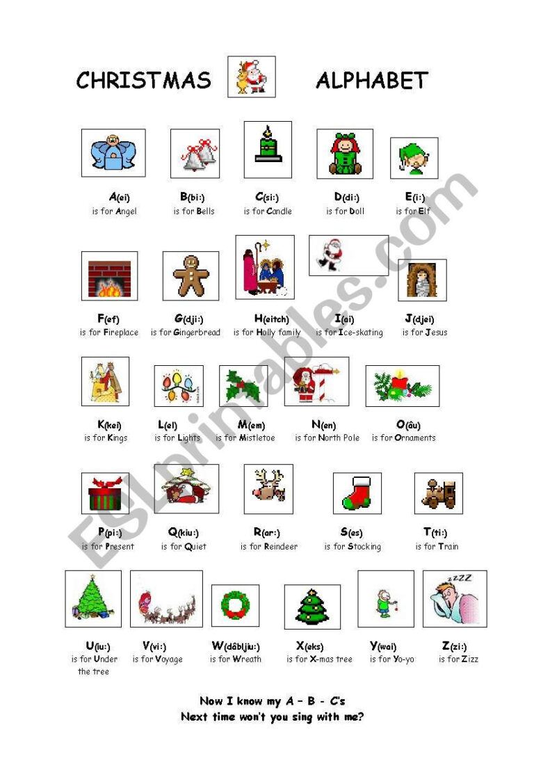 The Christmas Alphabet | Alphabet Tracing Worksheets